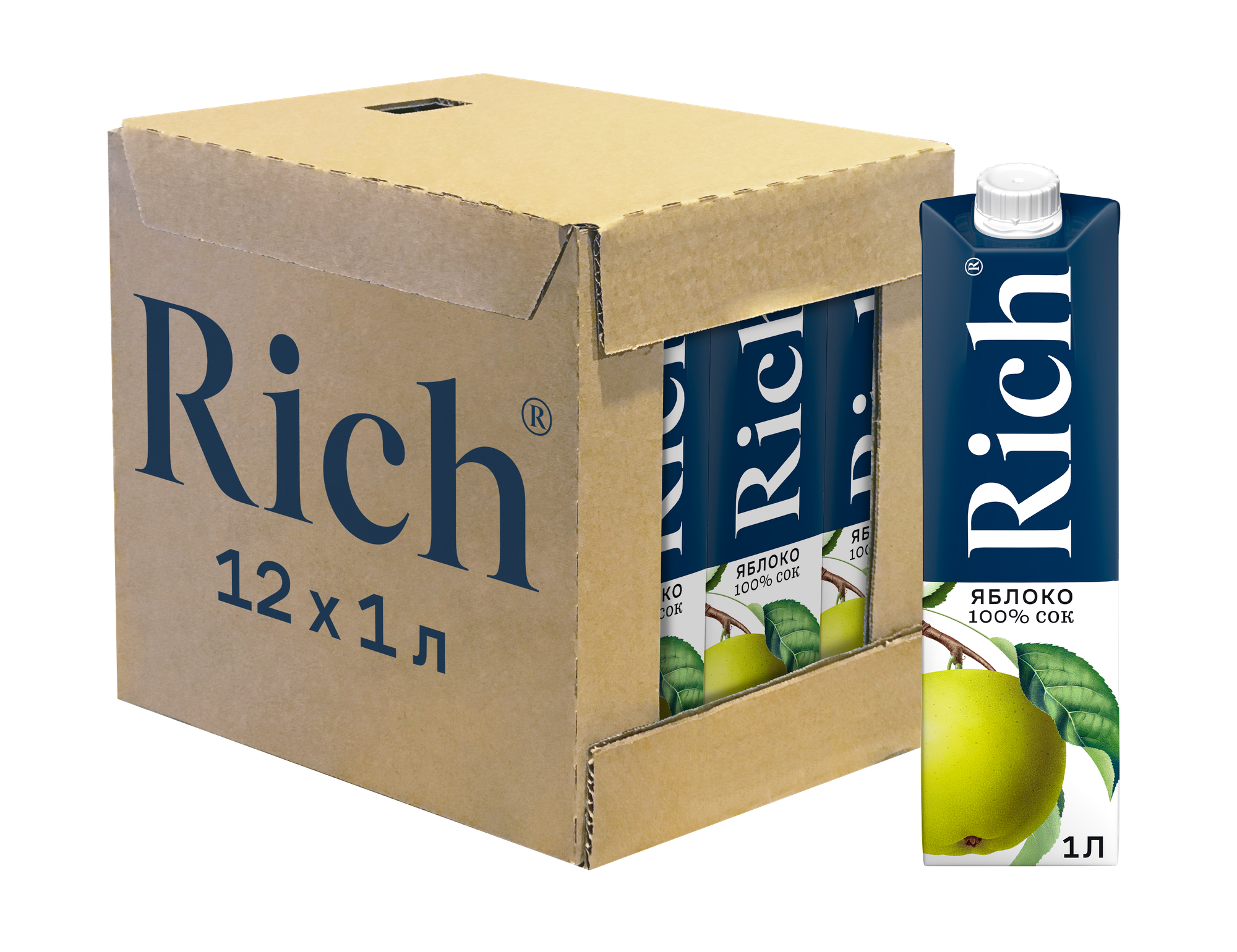 Сок Rich Яблоко 1л, 12 шт.