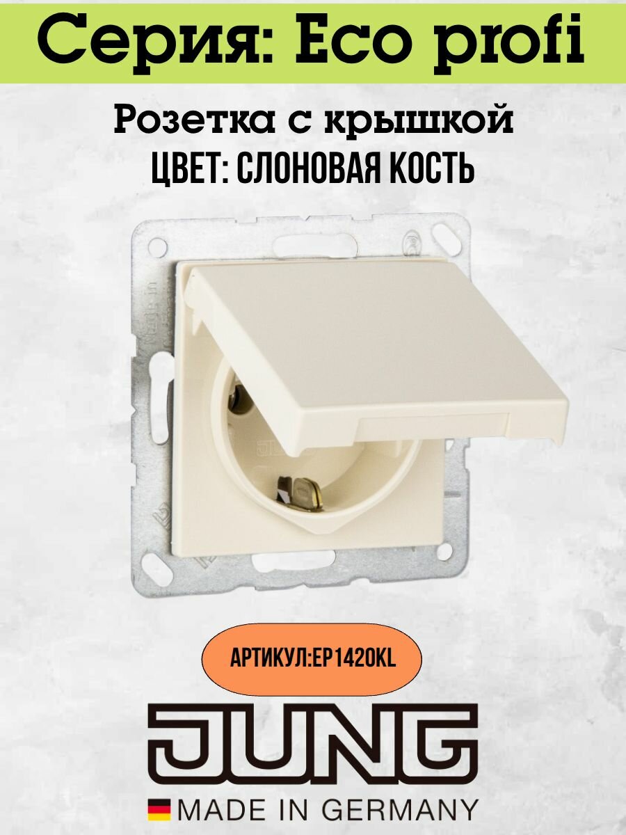 Розетка с крышкой Jung eco profi