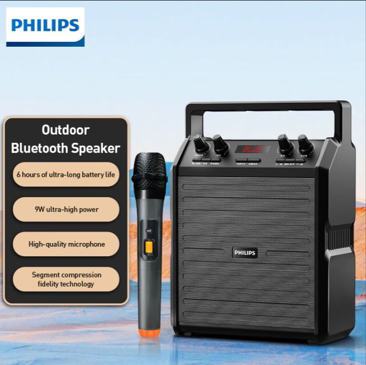 Портативная аудиосистема Philips SD50X, Bluetooth, сабвуфер, с беспроводным микрофоном, Bluetooth, вход аудио mini jack 3.5 mm, USB Type-C, черный