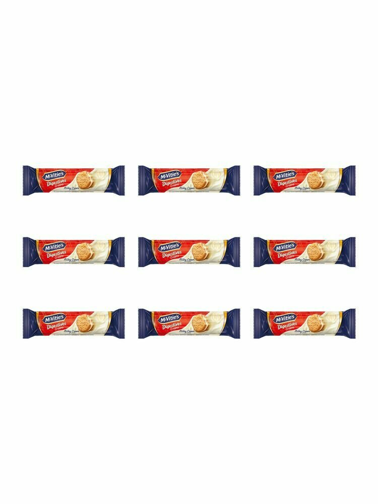 McVitie’s Печенье Digestives цельнозерновое с молочным кремом, 90 г, 9 шт