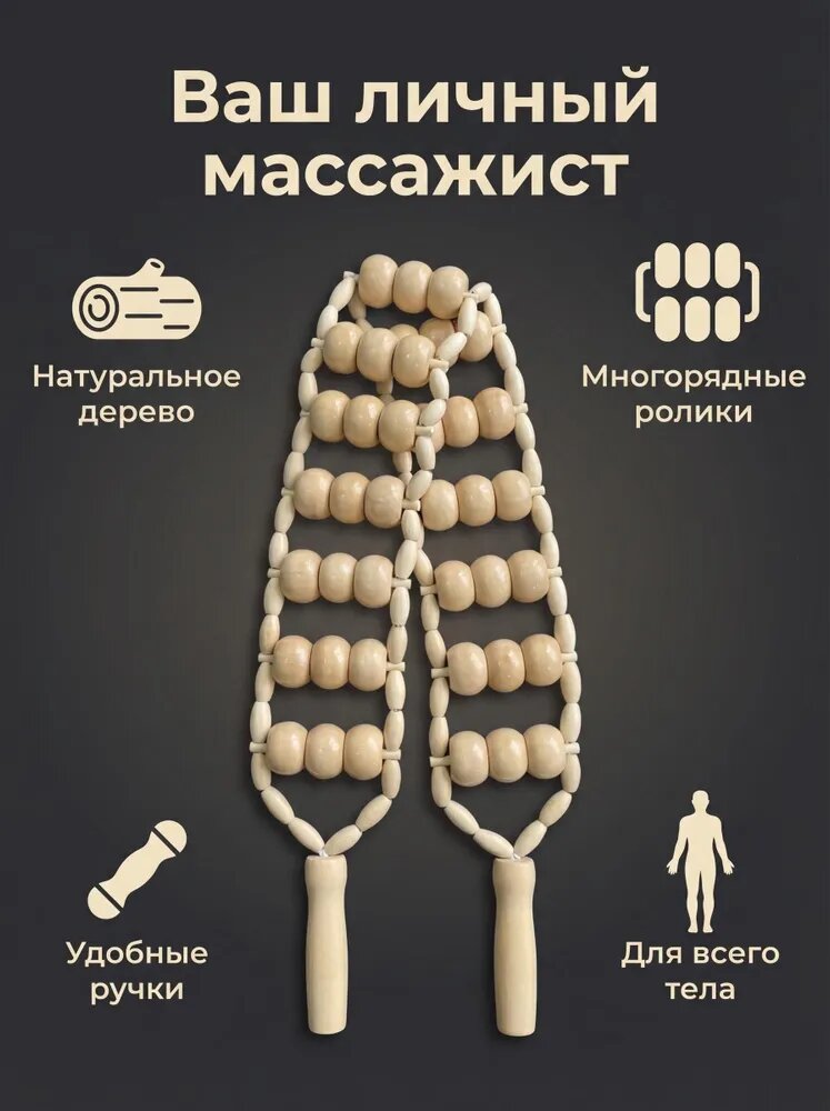 Массажер для шеи и плеч, тела, Роликовый массажер для спины и плеч из дерева ребристый ручной ленточный роликовый деревянный для бани ног,
