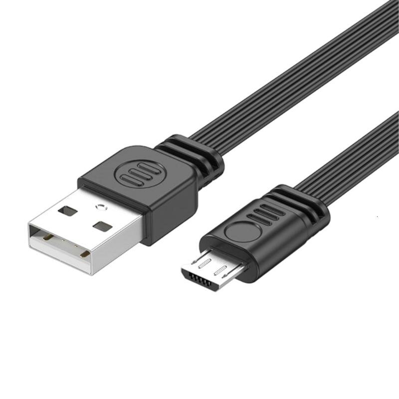 Плоский USB-кабель для зарядки и передачи данных, 0.3m - Прямая голова