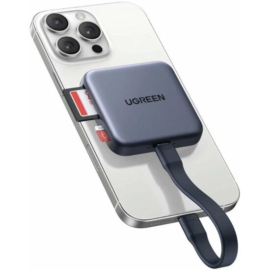 Картридер Ugreen CM898 (65095) Magnetic 3-in-1 USB-C&1? SD Card Slot&TF Card, темно-серый