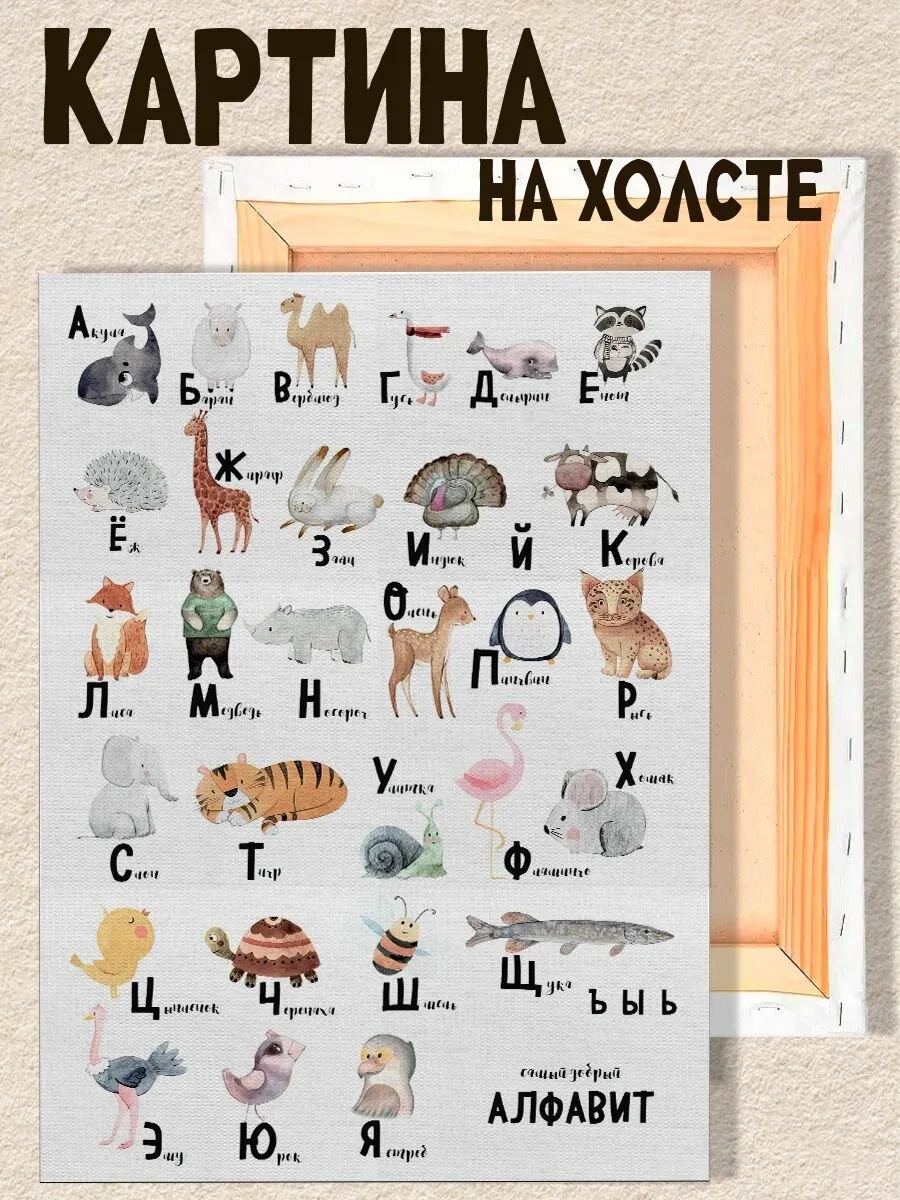 Картина на стену в детскую комнату Алфавит