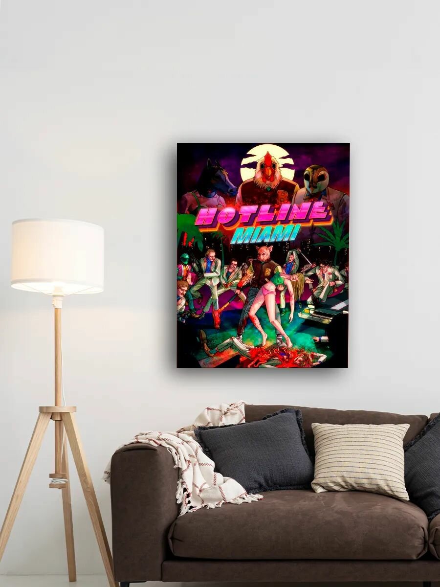Постеры на стену Hotline Miami, , плакат 1шт, А3 размер. — фото 1