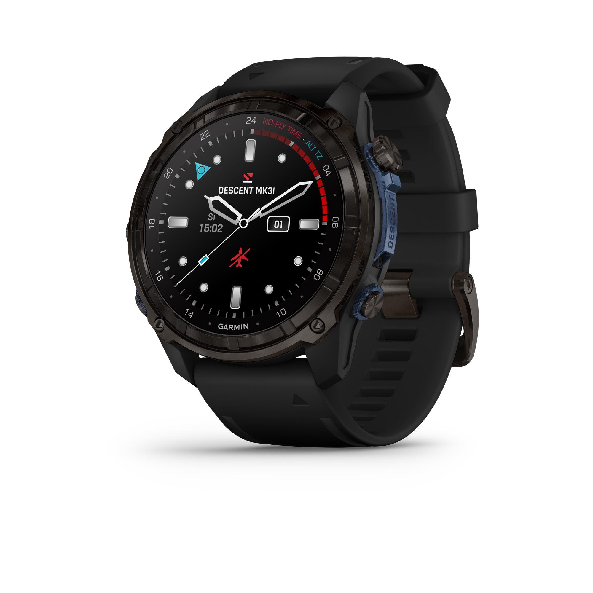 Умные часы Garmin Descent MK3i 51mm Carbon Gray DLC Titanium with Black Silicone Band