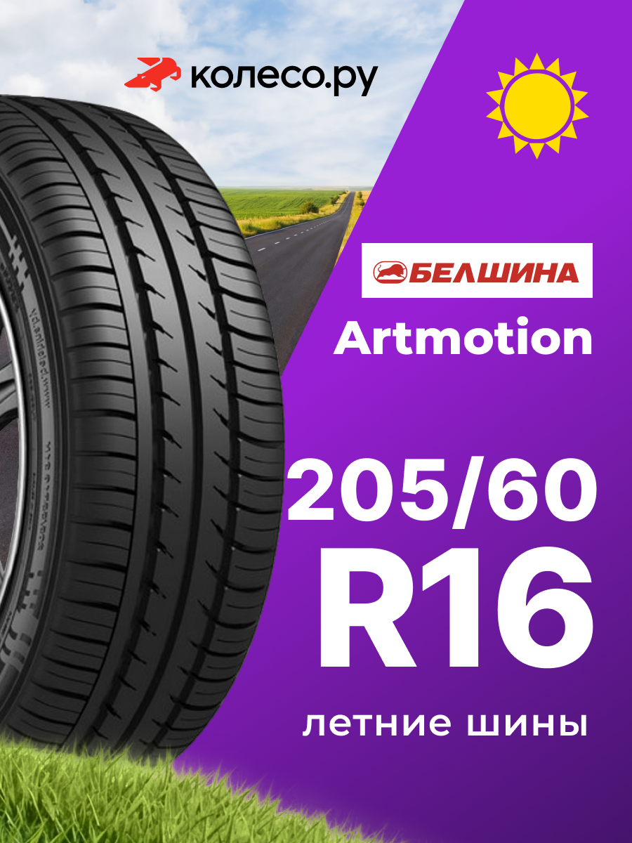 Шины летние Белшина Бел-282 Artmotion 205/60 R16 92H нешипованная летняя резина