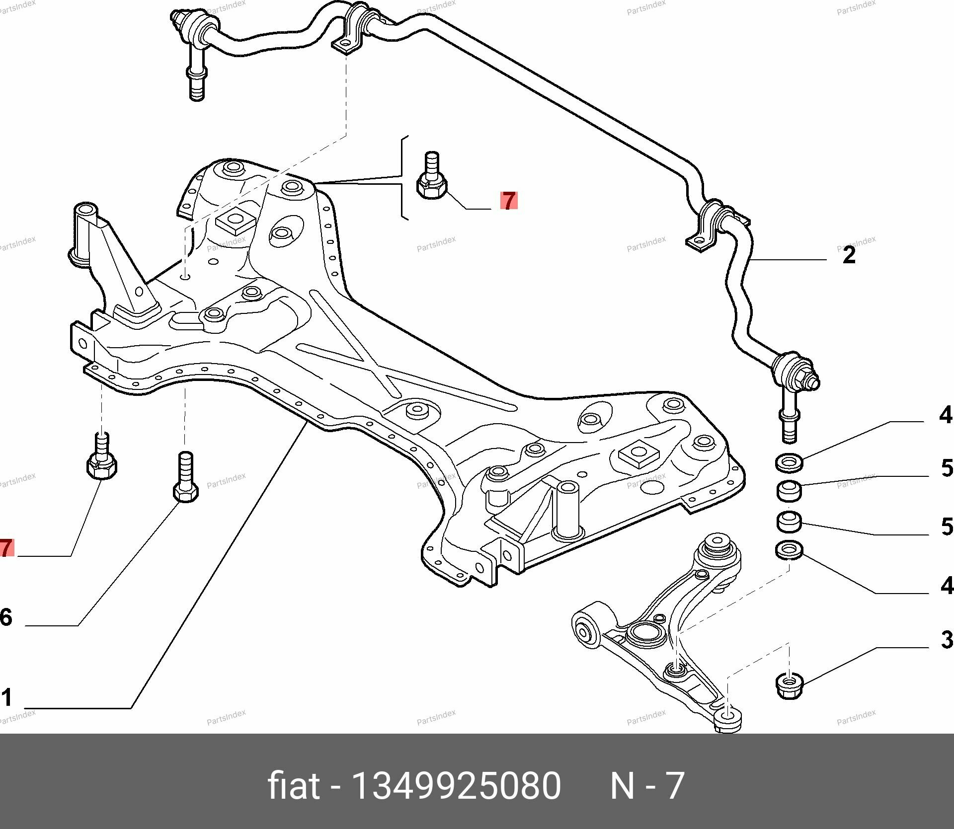 Бoлт рессоры, FIAT 1349925080