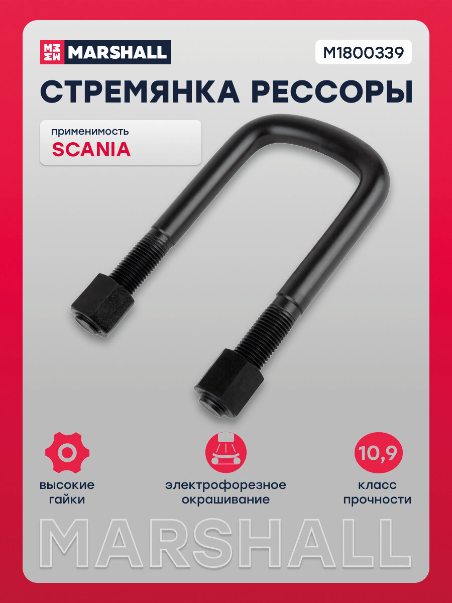 Стремянка рессоры Scania (M22x93/203x80) с гайками