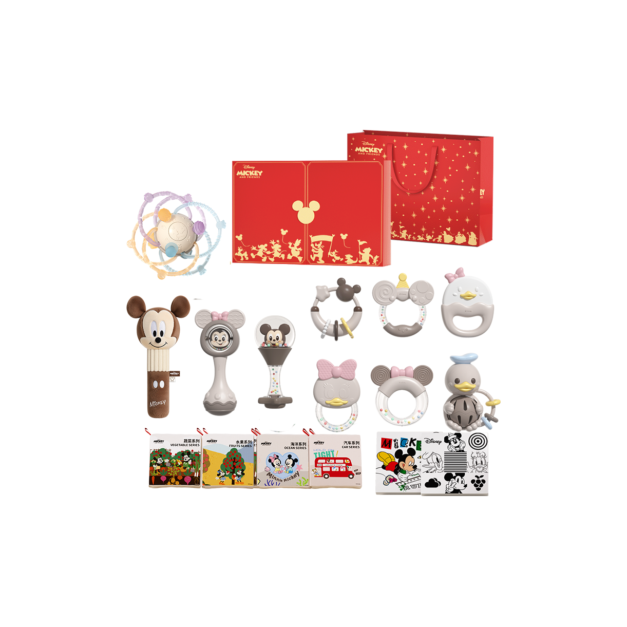 Disney Baby Rattles Подарочная коробка Newborn Mooncake Коробка Развивающие игрушки для малышей для захвата и тренировок