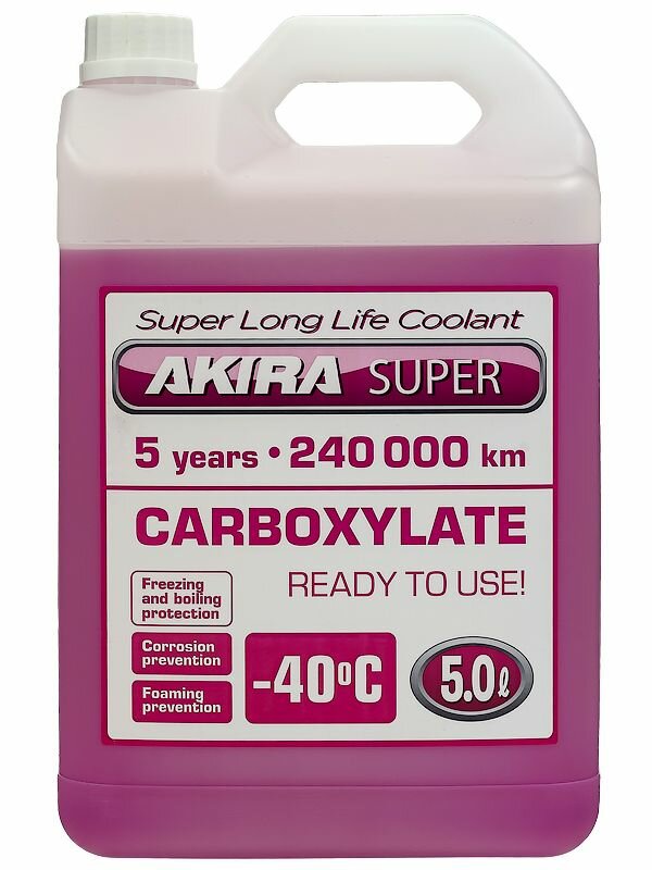 Антифриз готовый AKIRA SUPER LONG-LIFE COOLANT PINK -40 C (5л)