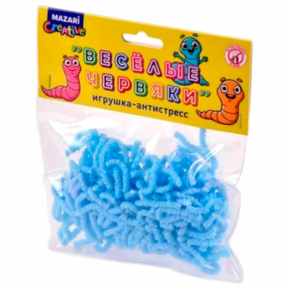 Игрушка-антистресс веселые Mazari червяки 40 г, 6 цветов, m-20724