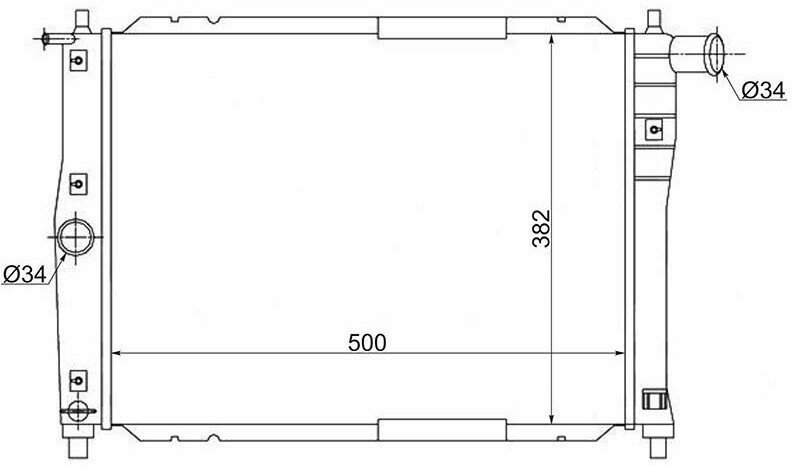 Радиатор SAT ST-01-0032 Chevrolet Lanos 05-09 / Daewoo Lanos 97-08