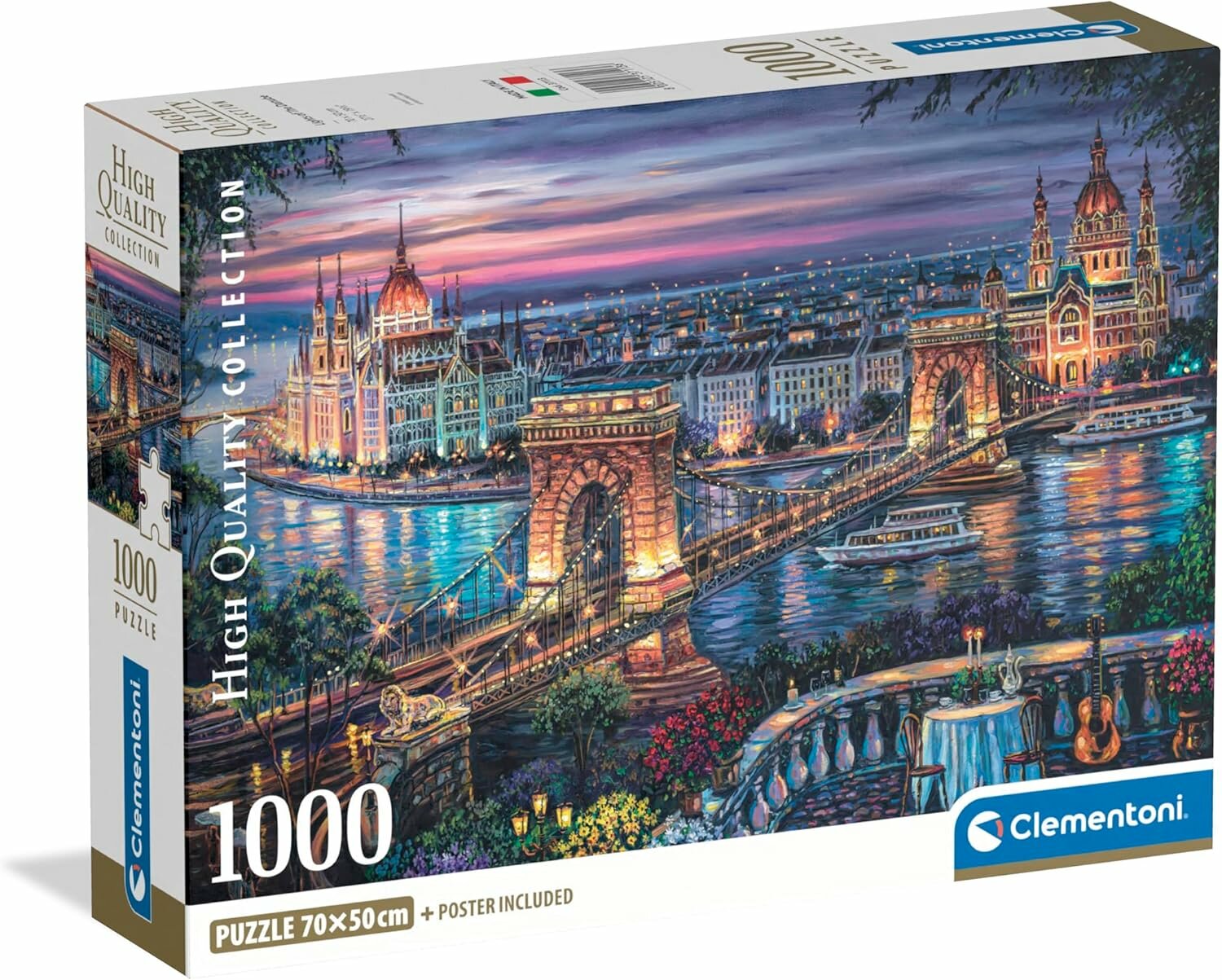 Пазл для взрослых Clementoni 1000 деталей, элементов: Огни Дуная