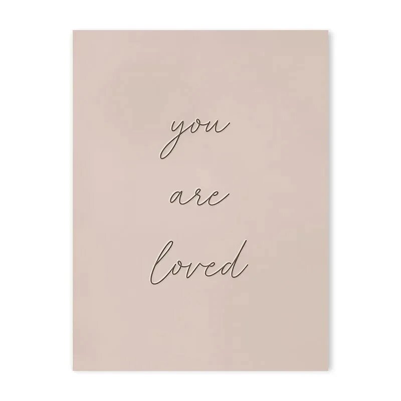 Розовая картина "You are loved" 40x50см, XL094-05