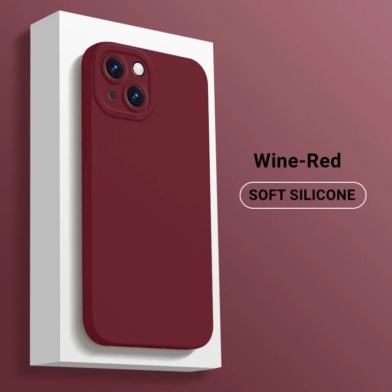 Бордовый чехол Wine Red для iPhone 15 из мягкого силикона