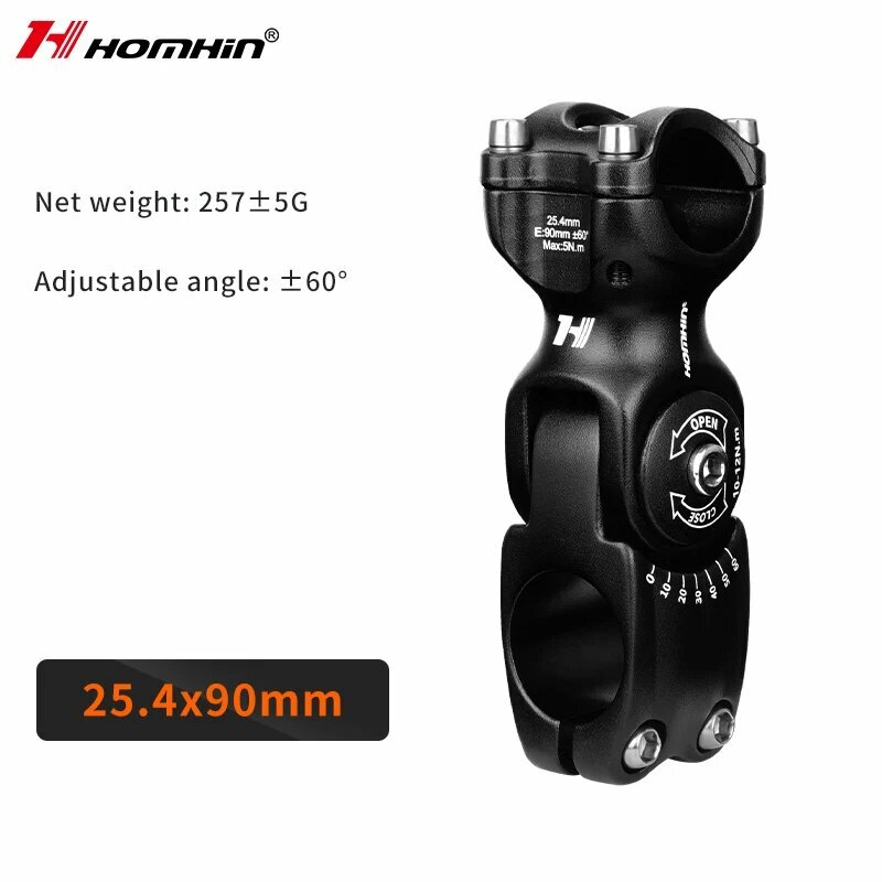 Вынос руля HOMHIN регулируемый 25.4x90mm Black