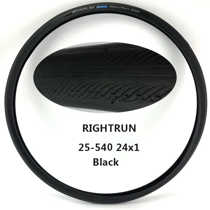 Шина RIGHTRUN 25-540 24x1.0 для инвалидной коляски RIGHTRUN 24x1 Black