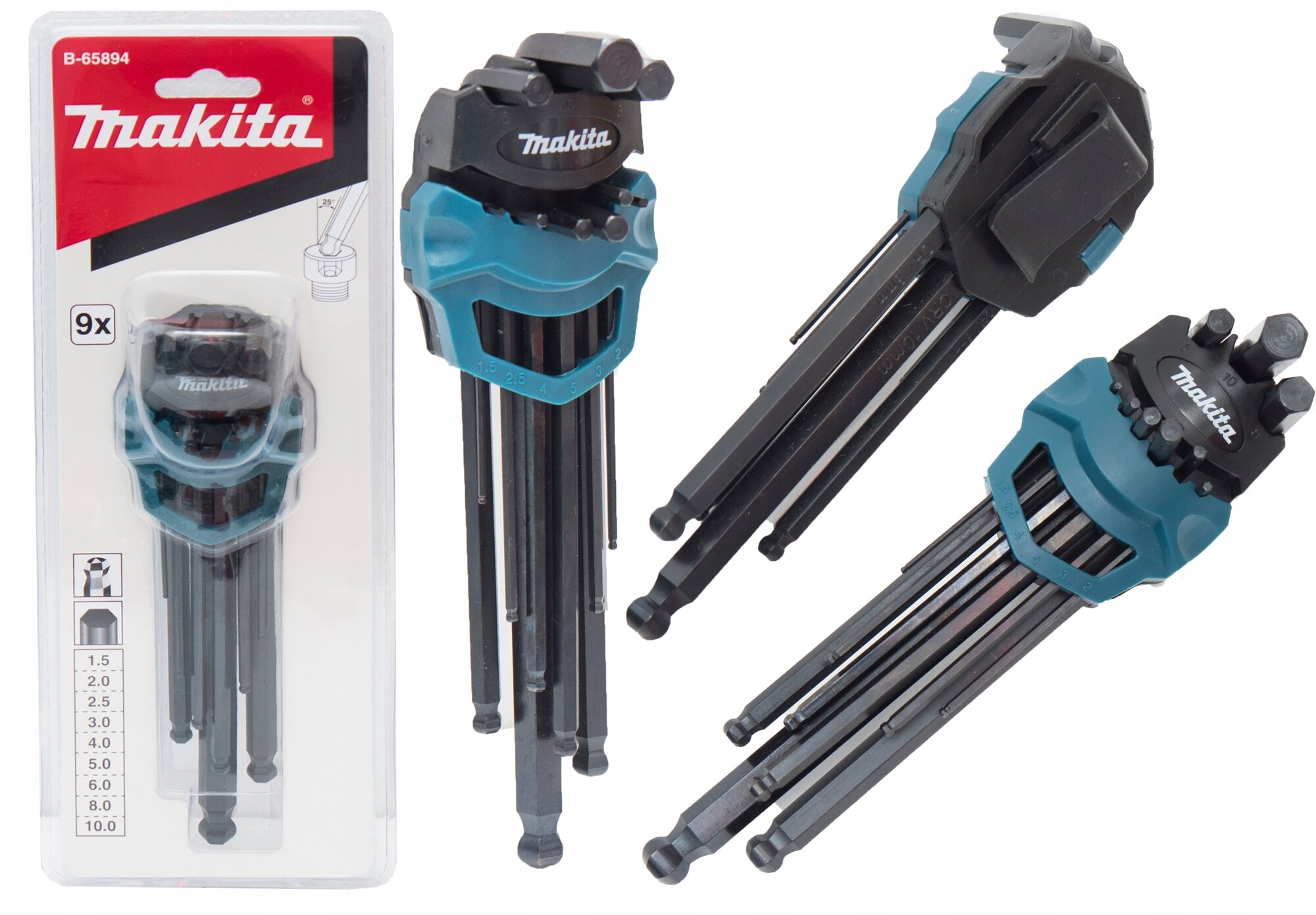 Набор шестигранных ключей 9 шт. Makita (B-65894)