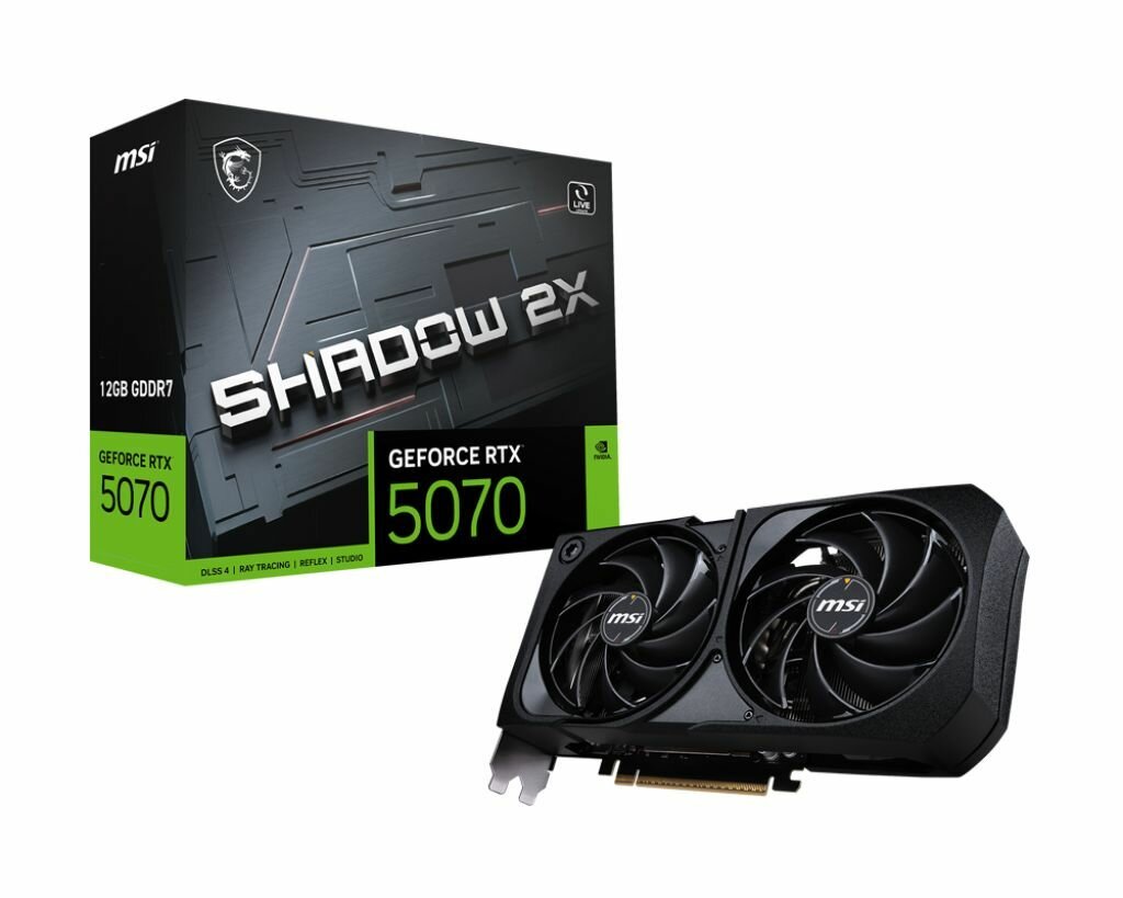 MSI Видеокарта GeForce RTX 5070 12 ГБ (RTX 5070 12G SHADOW 2X)