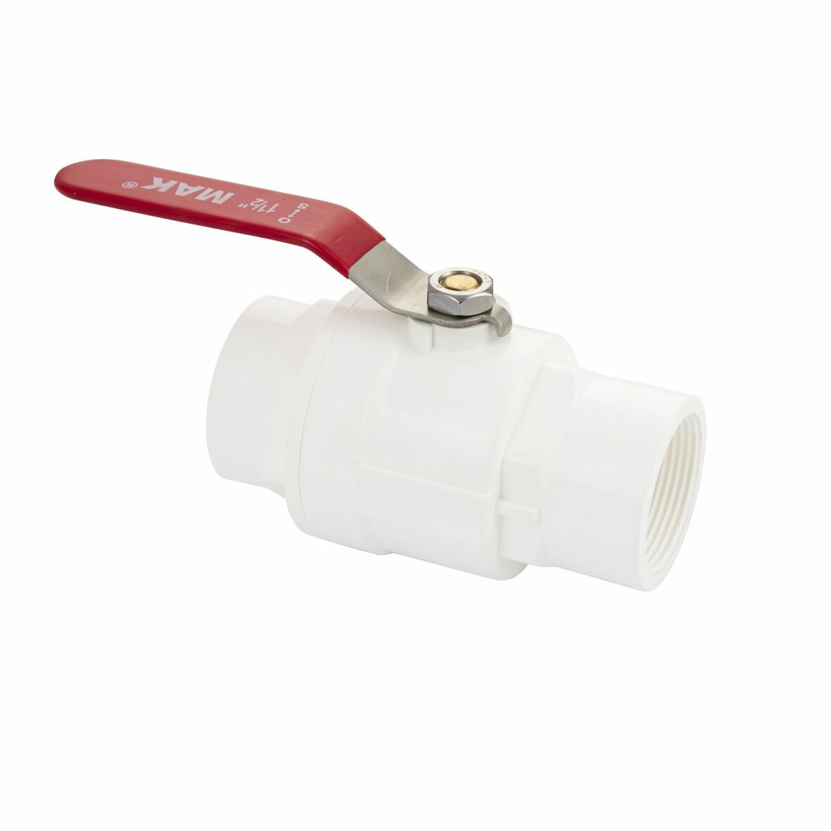 MAK - Кран шаровый, 1 1/2" м/м, ручка, полипропиленовый из АБС пластика