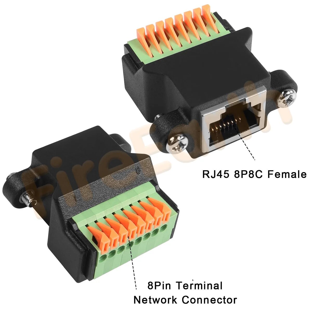 RJ45 Женский быстроразъемный адаптер для беспаечного крепления CAT6A 8P8C Сетевой разъем 8-контактный обжимной пружинный удлинитель клемм