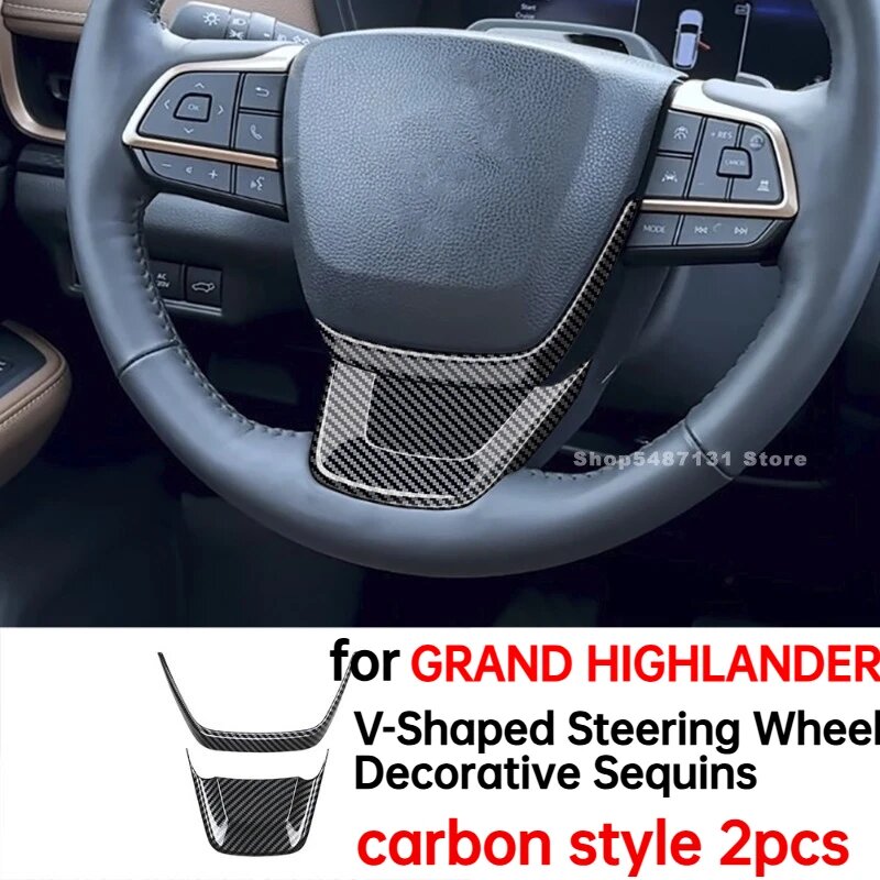 Автомобильный V-образный руль с декоративными блестками для Toyota GRAND HIGHLANDER, аксессуары для интерьера 2024
