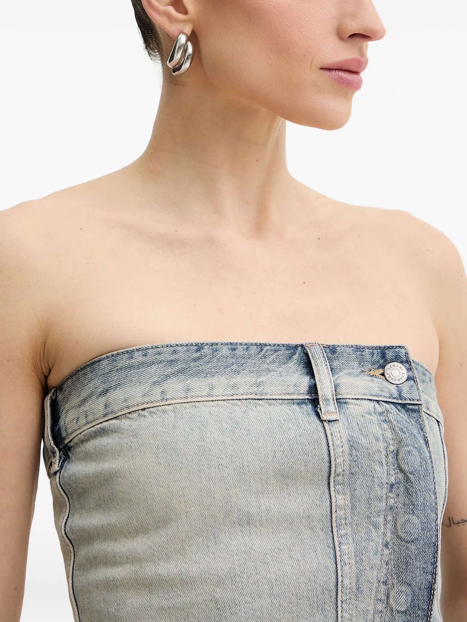Топ Armani Exchange Asymmetric-hem top, размер 46, синий — фото 1