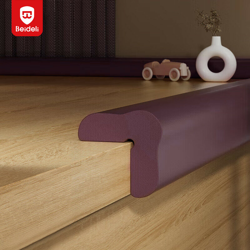 BEIDELI (BEIDELI) Anti-collision Strip for Baby Table Cabinet, Anti-collision and Anti-scratch Protection Strip, Non-adhesive, Widened and Thickened L-shaped, Brown, 4 meters