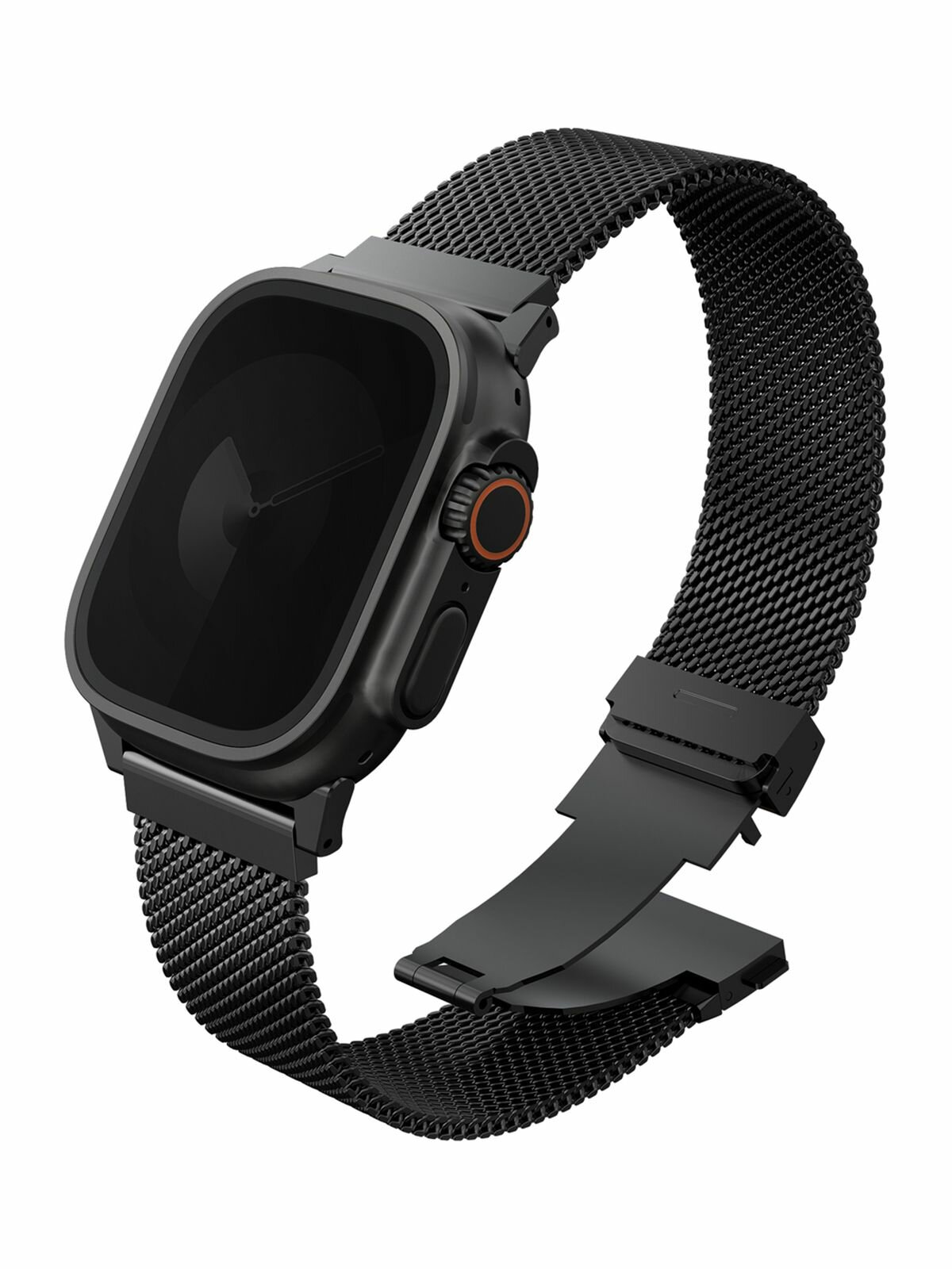 Ремешок UNIQ для Apple Watch 49 46 45 44 мм Dante PRO, плетеный из нержавеющей стали с регулировкой длины, черный графит