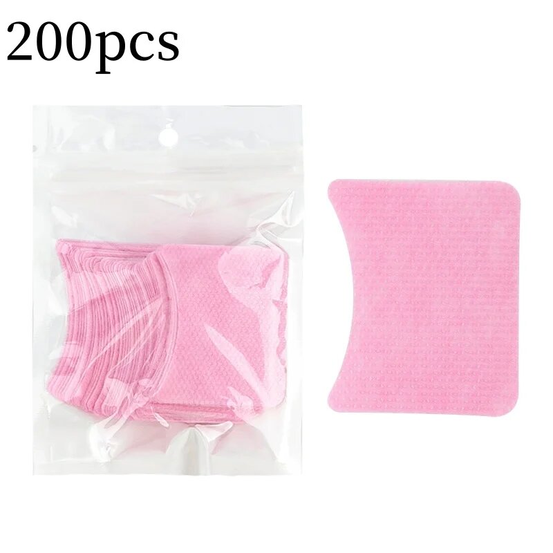 Одноразовые хлопковые патчи для снятия ресниц myaokue-up Pink 200pcs