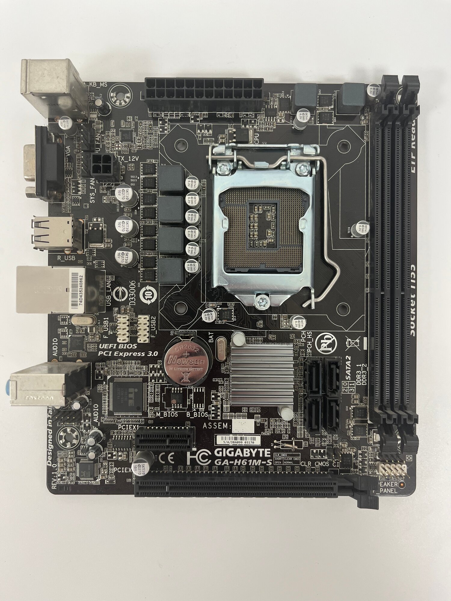 Материнская плата Gigabyte GA-H61M-S (rev. 1.0) с сокетом LGA 1155 и чипсетом Intel H61