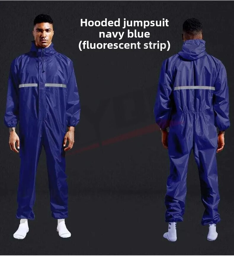 Raincoat Suit Rainstorm Proof Motorcycle Portable for Outdoor Riding One-piece Coveralls Uniform Waterproof Poncho Hooded