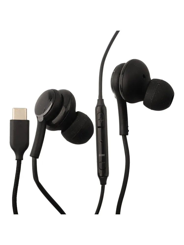 Наушники проводные с микрофоном, USB Type-C, черный