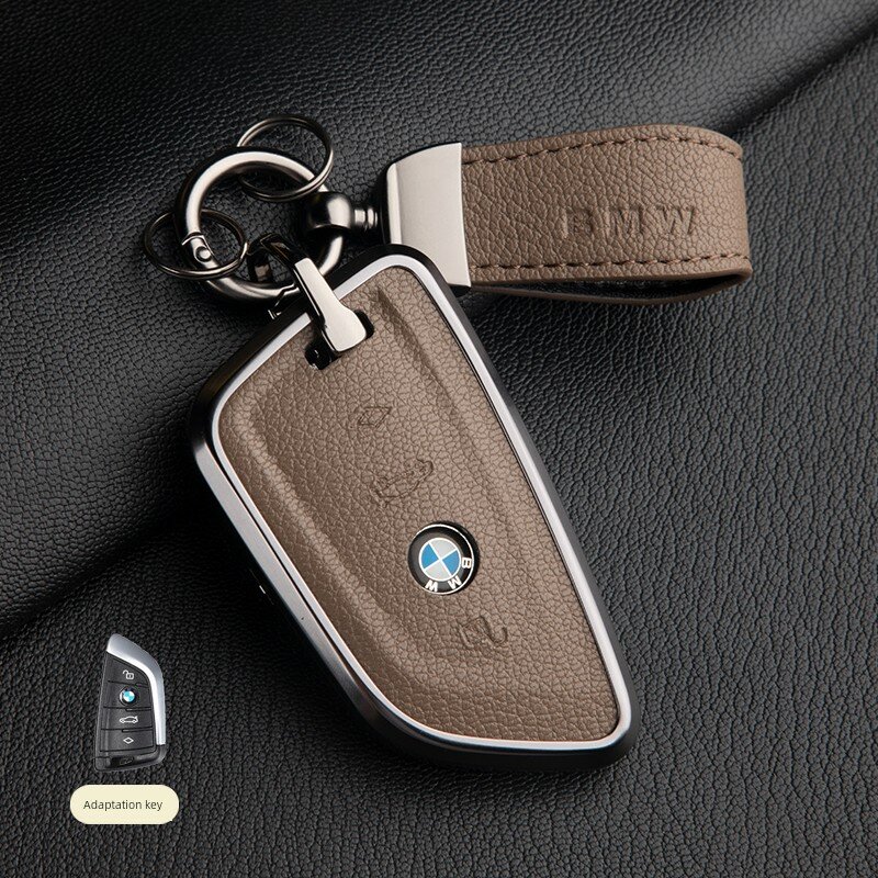 Премиум слоновая серая брелок BMW Blade 4-ключ с подвеской, французская козья кожа, стильный аксессуар для ключей