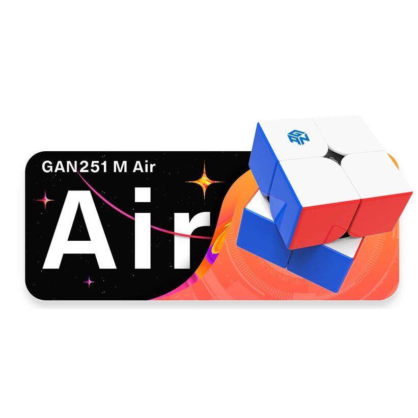 GAN 251air Магнитный 2x2 Кубик-головоломка для детей, соревновательный класс, нескользящая поверхность