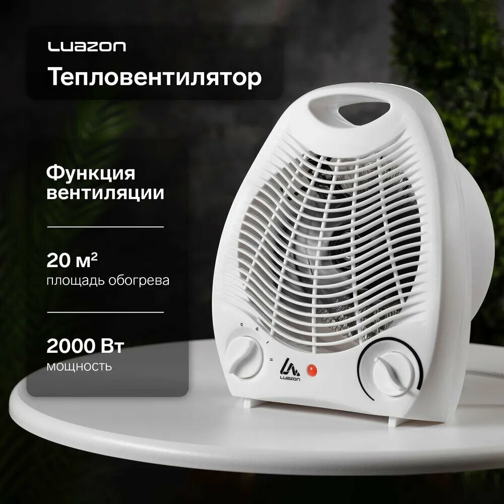 Тепловентилятор настольный портативный для дома и дачи, защита от перегрева, 2 режима, 2000 Вт