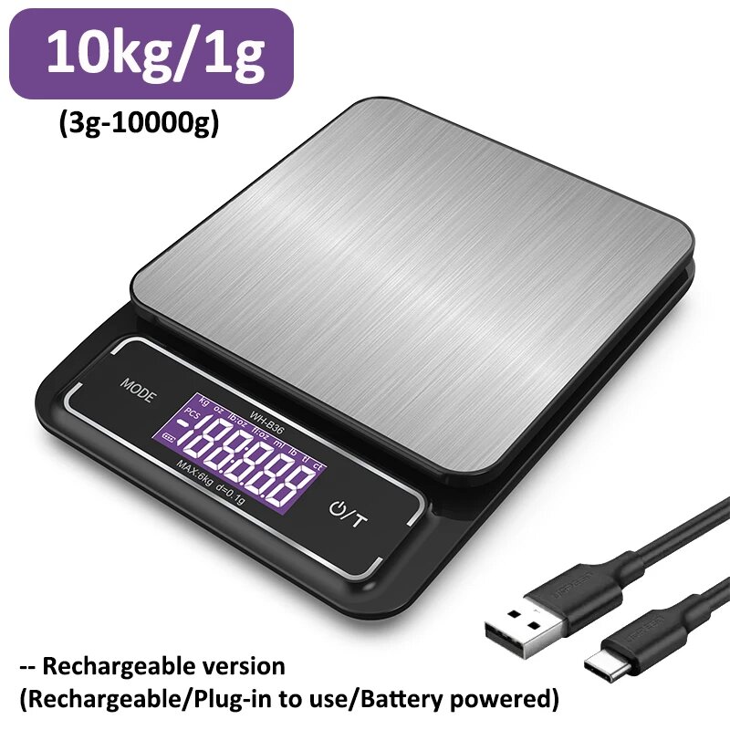 Весы кухонные цифровые 10кг/1г Rechargeable-10kg
