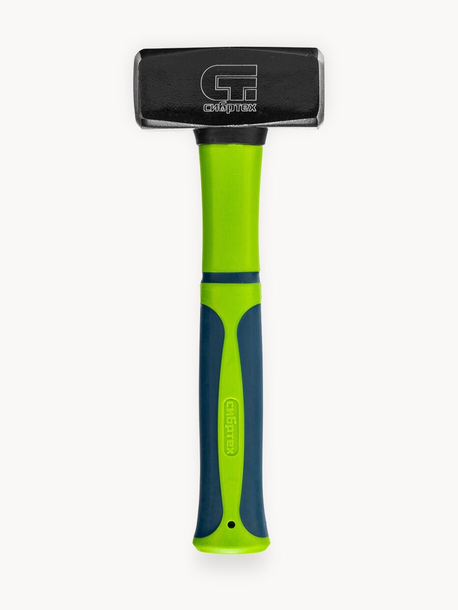 Кувалда 1 кг Сибртех, 260 мм, закаленная сталь 45 с защитным покрытием, фибергласовая обрезиненная рукоятка, 10914