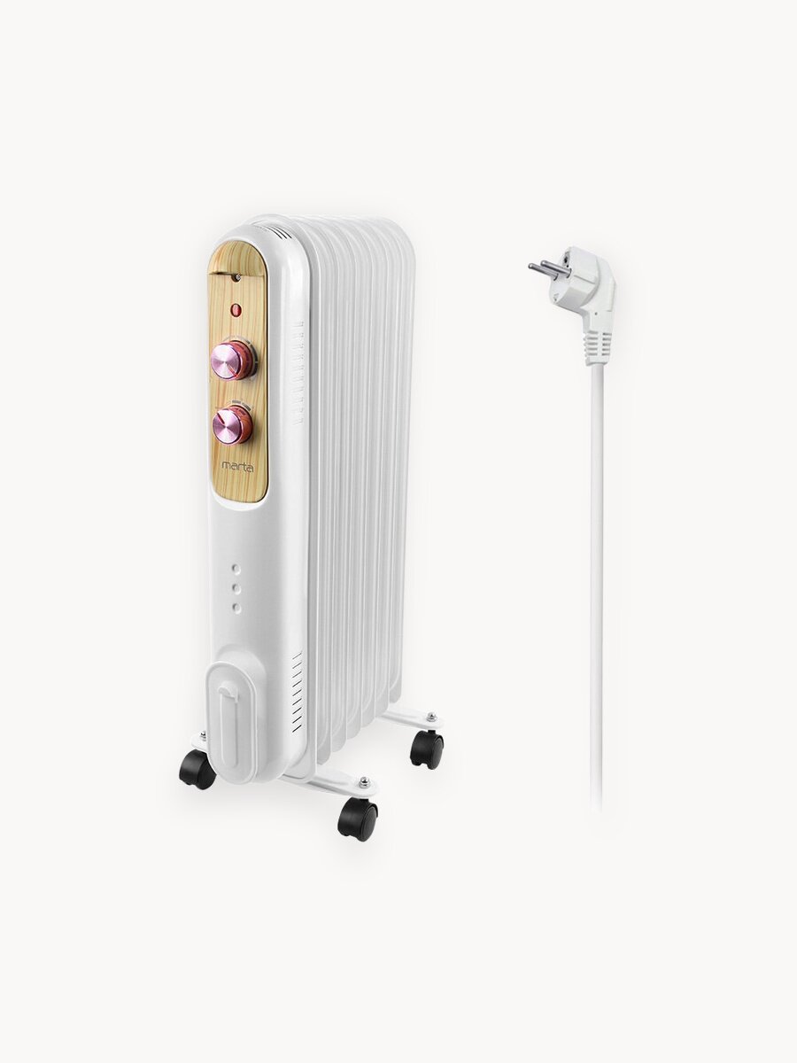 Обогреватель конвектор масляный радиатор MARTA MT-OH2430A розовое дерево