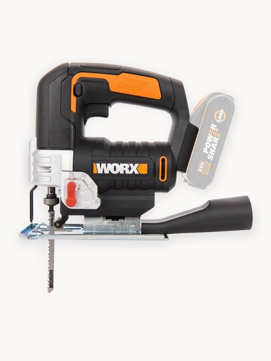 Лобзик аккумуляторный WORX WX543.9, 24 мм, 20 В, без АКБ и ЗУ, коробка