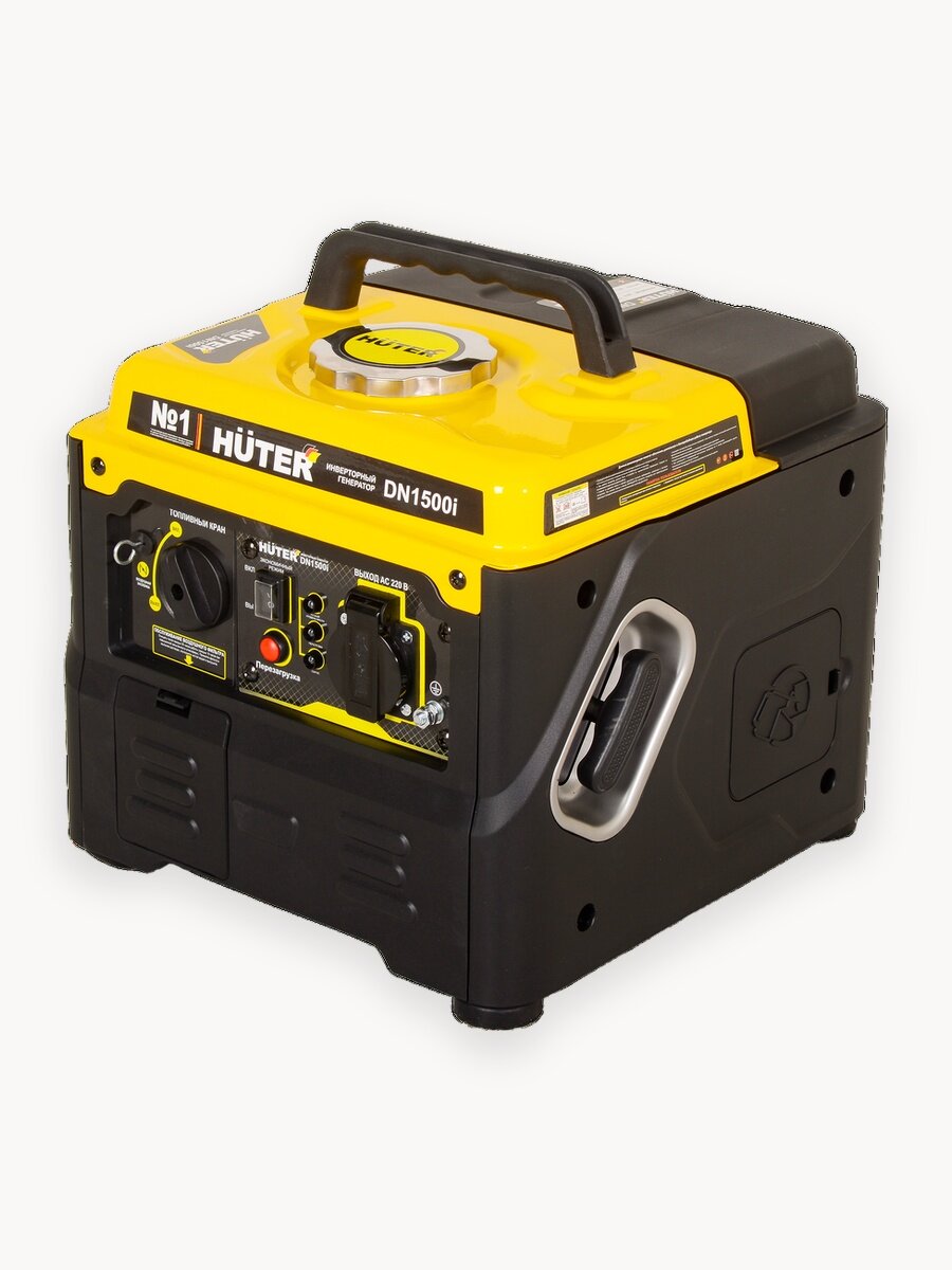 Генератор бензиновый, инверторный Huter DN1500i, ручной запуск, мощность 1.1 кВт