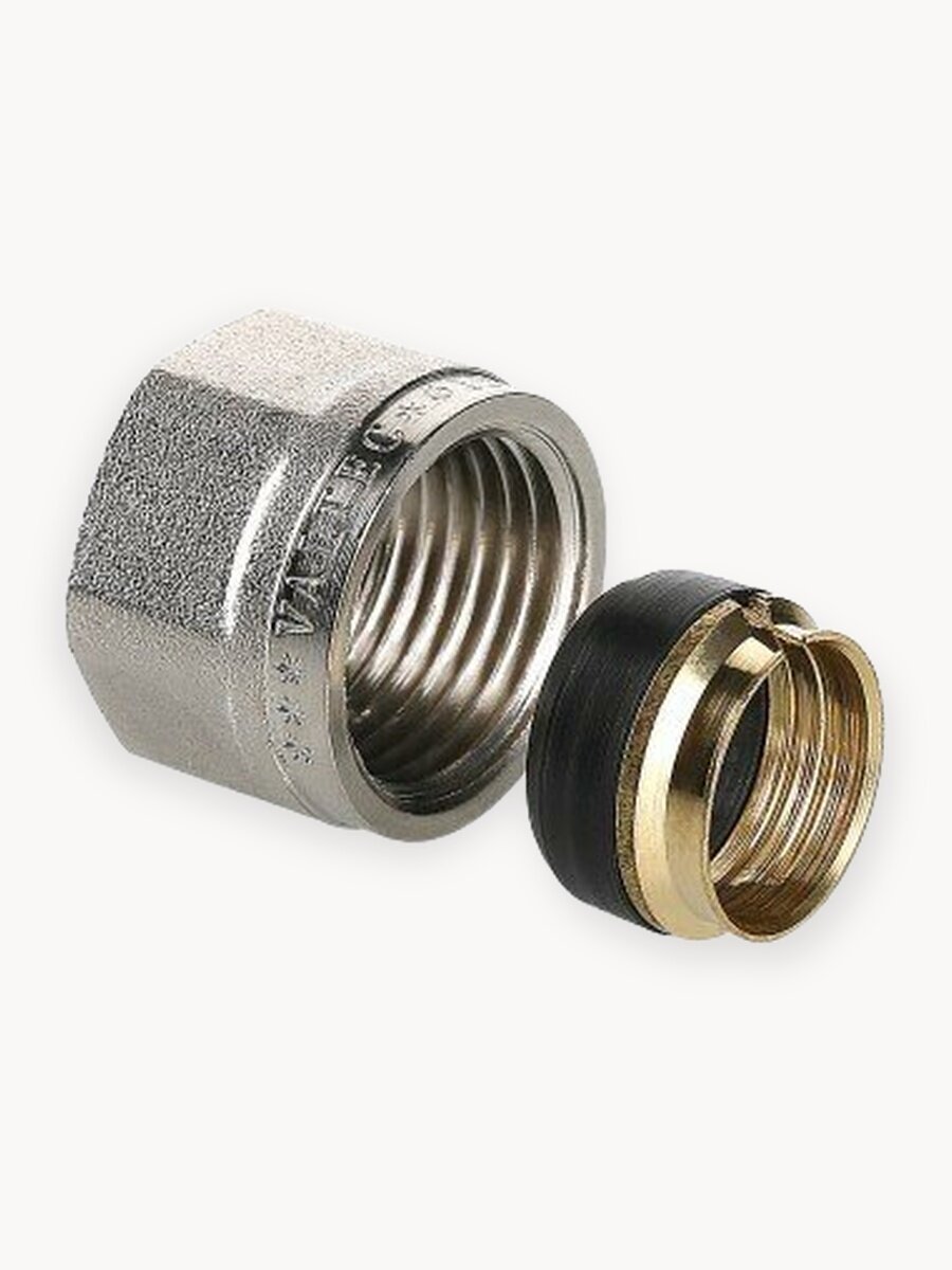 Соединитель коллекторный обжимной для медной трубы 15 Valtec VTc.711. N.1504