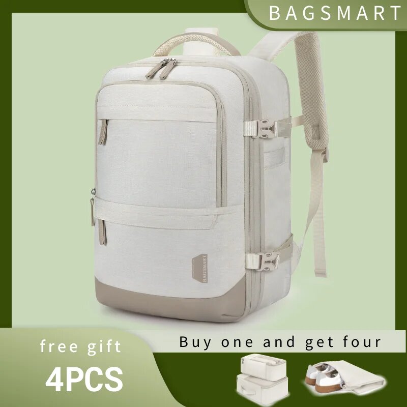 Бежевый рюкзак-чемодан BAGSMART 40 л, 17.3'