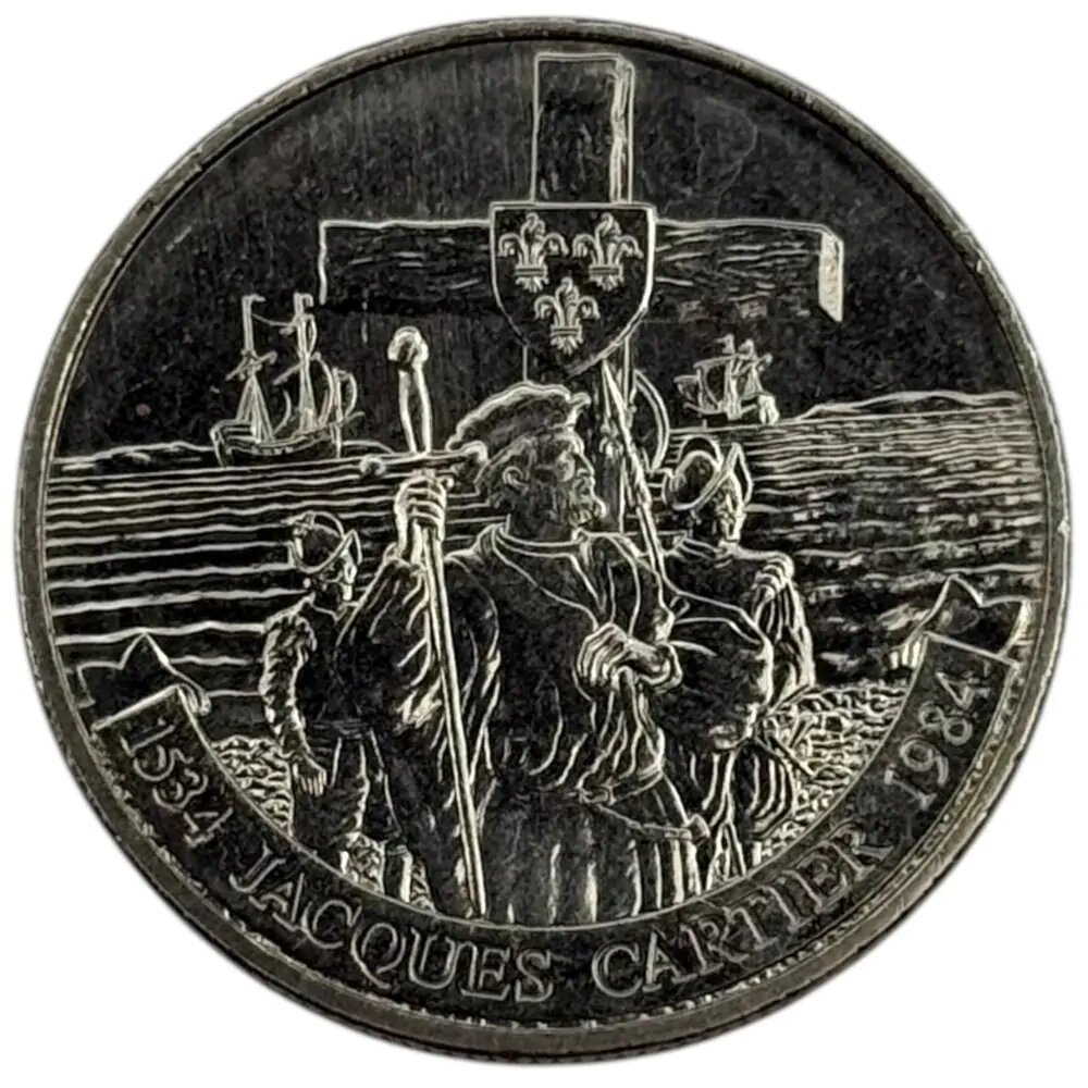 Канада 1 доллар 1984 г. (450 лет со дня высадки Картье на полуострове Гаспе)