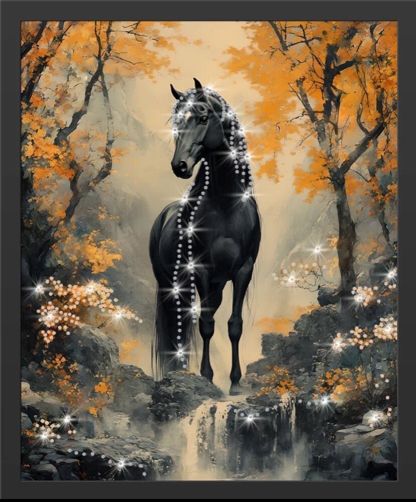 Картина «Легенда осеннего леса» с кристаллами Swarovski, 30х40 см