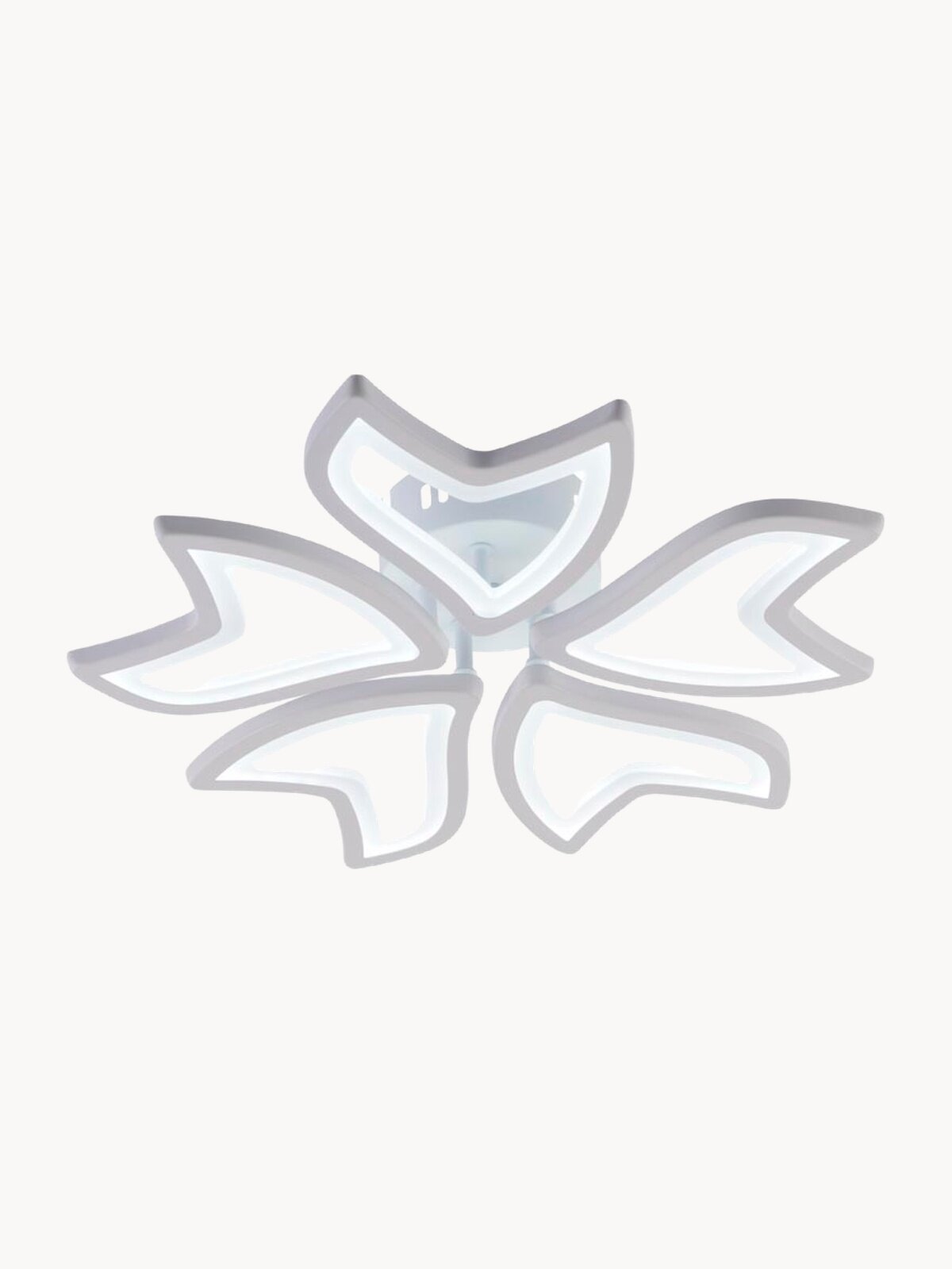 Люстра с пультом светодиодная потолочная 100W, 5 ламп, зубы дракона, белая, LEDCITY