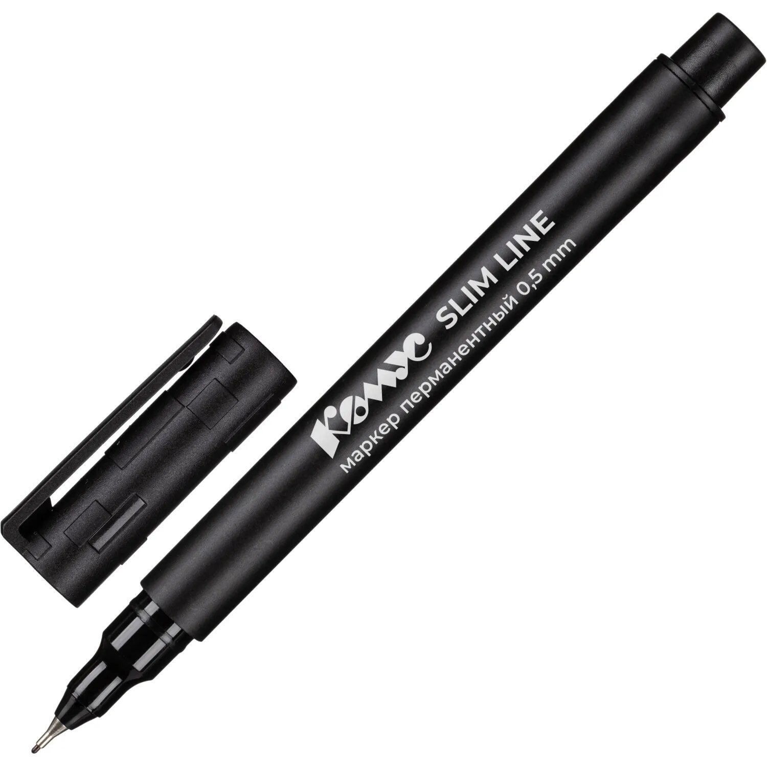 Маркер перманентный Комус, 0.5 мм, черный, игольчатый наконечик