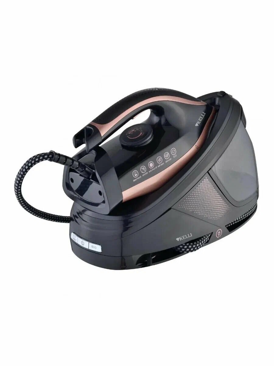 Паровая станция Kelli KL-1657, мощность 3000Вт, керамическая подошва, 1.5л, черный