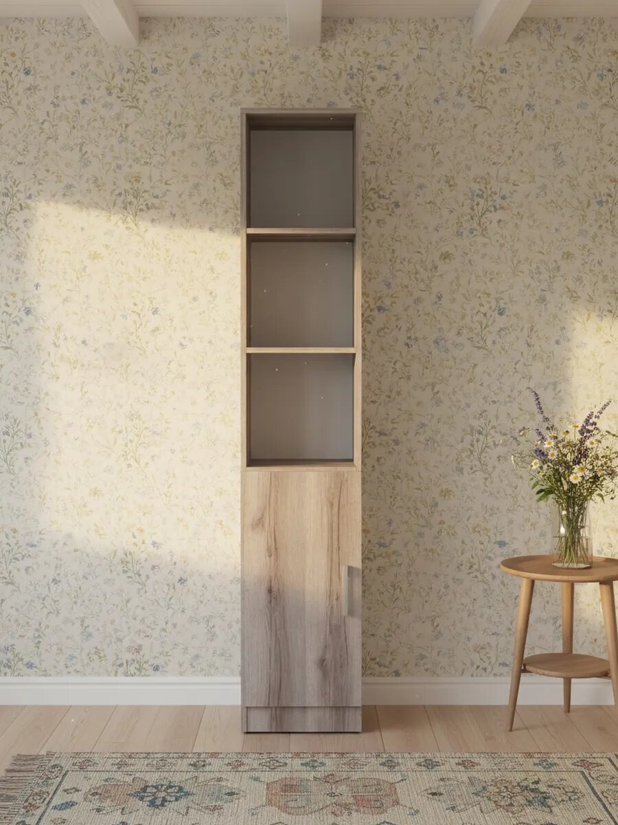 Деревянный распашной шкаф пенал FRESTER с полками на балкон, от производителя